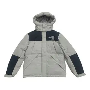NEW BALANCE Hooded Down Jacket - Grey/black
