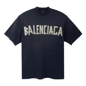 Balenciaga Tape Type T-shirt Medium Fit Faded - Black