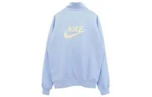 Nike Back Alphabet Logo Printing Half Zipper Stand Collar Asia Edition Blue - Default Colorway
