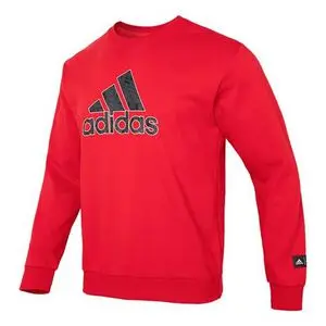 Adidas Crewneck Sweatshirt With Graphic Logo - Red/black