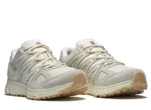 SALOMON X-mission 4 Suede Lace Up Sneakers - Beige/cream