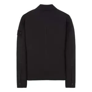 Stone Island Spread Collar Zip-up Jacket - Black