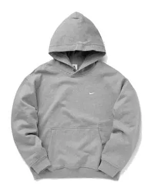 Nike Solo Swoosh Fleece Pullover Hoodie - Grey