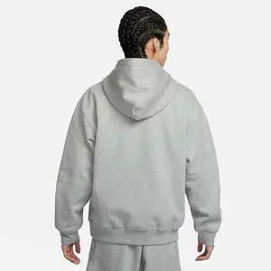 Nike Solo Swoosh Fleece Pullover Hoodie - Grey