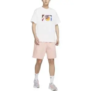 Nike Eye Pattern Logo Printing Round Neck Casual Short Sleeve White T-shirt - Default Color