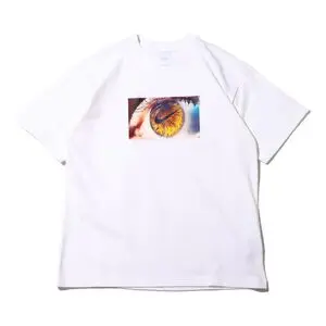 Nike Eye Pattern Logo Printing Round Neck Casual Short Sleeve White T-shirt - Default Color