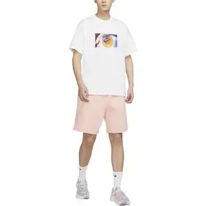 Nike Eye Pattern Logo Printing Round Neck Casual Short Sleeve White T-shirt