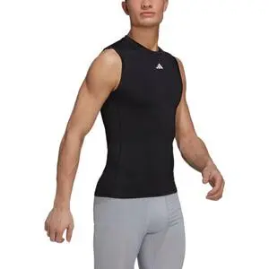 Adidas Round Neck Pullover Sports Sleeveless Black T-shirt