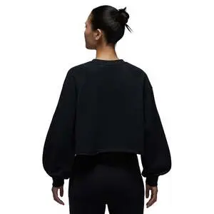 JORDAN Air Flight Fleece Crew Neck Sweatshirt - Black