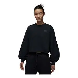 JORDAN Air Flight Fleece Crew Neck Sweatshirt - Black