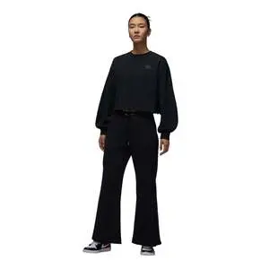 JORDAN Air Flight Fleece Crew Neck Sweatshirt - Black