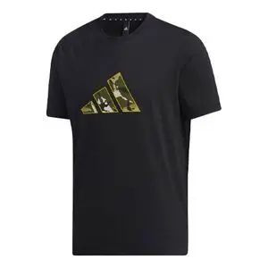 Adidas Ub Gxf T Box Sports Camouflage Printing Logo Short Sleeve - Black