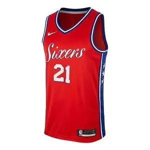 Nike Nba Jersey Basketball Vest Sw Fan Edition Philadelphia 76 21 Limited - Red