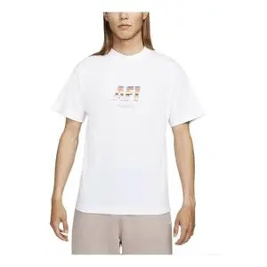 Nike Alphabet Printing Casual Straight Short Sleeve Asia Edition White T-shirt - Multi-color