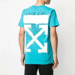 Off-White Alphabet Printing Short Sleeve Blue