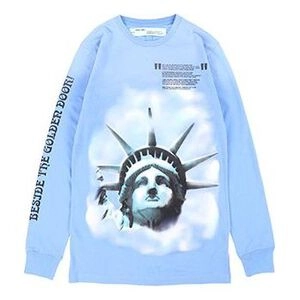Off-White C O Virgil Abloh Liberty Crew Neck Sweater - Light Blue