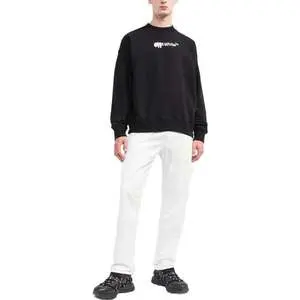Off-White Fw22 Logo Embroidered Round Neck Long Sleeves Black