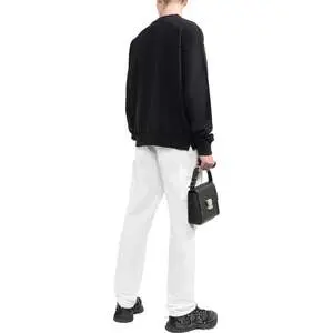 Off-White Fw22 Logo Embroidered Round Neck Long Sleeves Black
