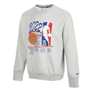 Nike Nba Courtside Logo Fleece Pullover - Grey
