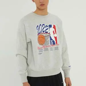 Nike Nba Courtside Logo Fleece Pullover - Grey