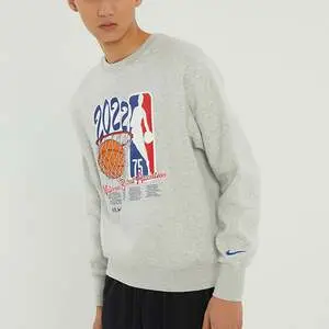 Nike Nba Courtside Logo Fleece Pullover - Grey