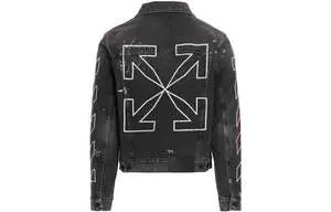 Off-White Ss22 Printing Denim Jacket Black - Multi-color
