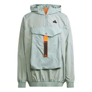 Adidas Premium Hooded Windbreaker - Silver Green