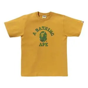 A BATHING APE Bitmap College Tee - Yellow