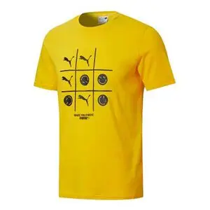 PUMA Letter Logo Printed Cotton Short Sleeve