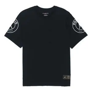 JORDAN Paris Saint-germain Printing Logo Short Sleeve - Black