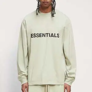 Fear Of God Fw20 Long Sleeve Logo Tee 'sage