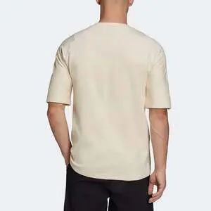 Adidas Solid Color Logo Sports Short Sleeve Yellow White - Multi-color