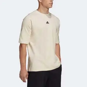 Adidas Solid Color Logo Sports Short Sleeve Yellow White - Multi-color
