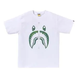 A BATHING APE Bitmap Shark Tee - White