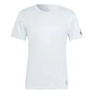 Adidas Round Neck Pullover Solid Color Short Sleeve - White