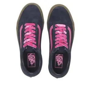 VANS Old Skool Hairy Suede Sneakers - Navy/pink
