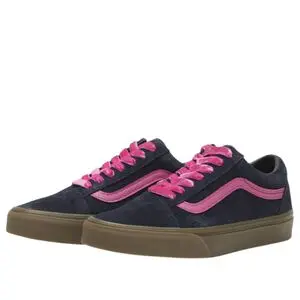 VANS Old Skool Hairy Suede Sneakers - Navy/pink