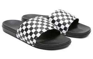 VANS La Costa Slide-on Checked Sandals - Black/white
