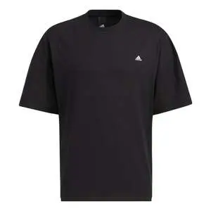 Adidas Solid Color Sports Short Sleeve Tee 'black - Multi-color
