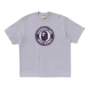 A BATHING APE Camo Busy Works Relaxed Fit Tee - Gray