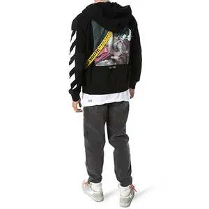 Off-White Printing Hooded Zipper Jacket