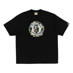 A BATHING APE Camo Busy Works Relaxed Fit Tee - Black