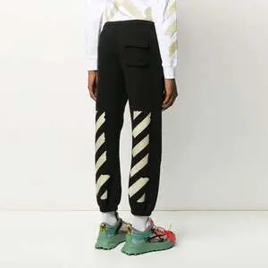 Off-White Gold Rubber Strap Stripe Sports Pants