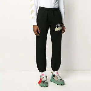 Off-White Gold Rubber Strap Stripe Sports Pants
