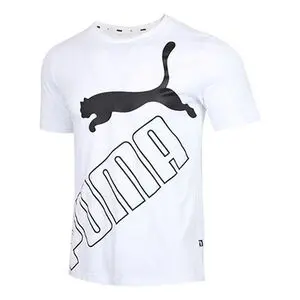 PUMA Big Logo Printed Short Sleeve Tee - White