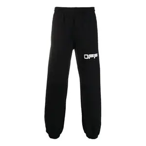 Off-White Logo Pattern Printing Bundle Feet Sports Pants/trousers/joggers - Black