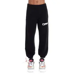 Off-White Logo Pattern Printing Bundle Feet Sports Pants/trousers/joggers - Black