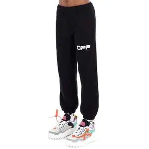 Off-White Logo Pattern Printing Bundle Feet Sports Pants/trousers/joggers - Black