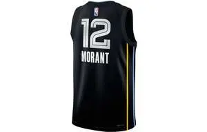Nike X Nba Memphis Grizzlies Icon Edition Ja Morant #12 Jersey - Black/blue/grey