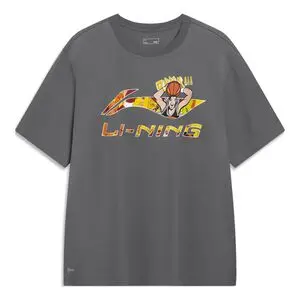 LI-NING Hoops Graphic T-shirt 'grey - Grey/multi-color